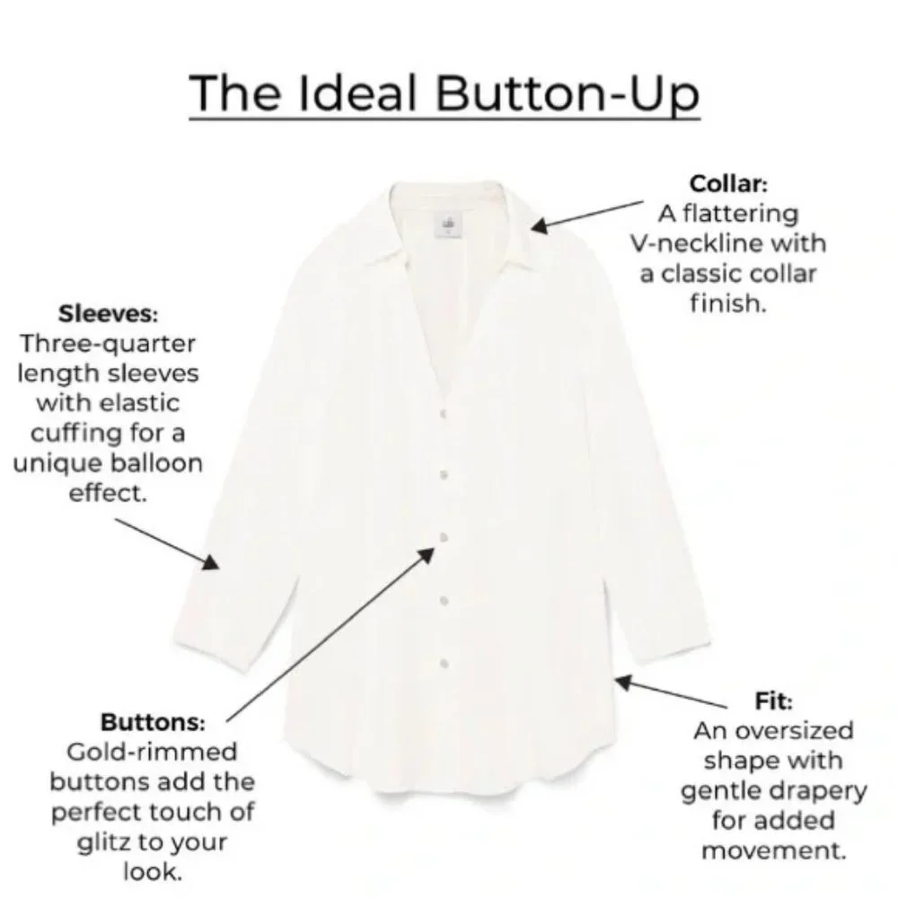 CAbi | Tops | Cabi 575 The Ideal Buttonup White Blouse Spring 220 ...